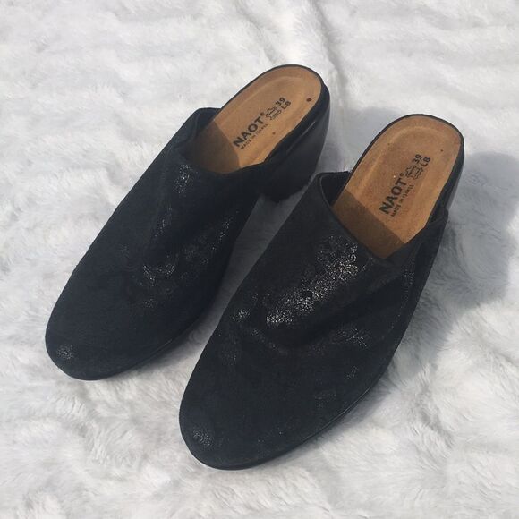 Naot | Shoes | Naot Leather Eden Dream Black Lace Nubuck Clogs Size 398 ...